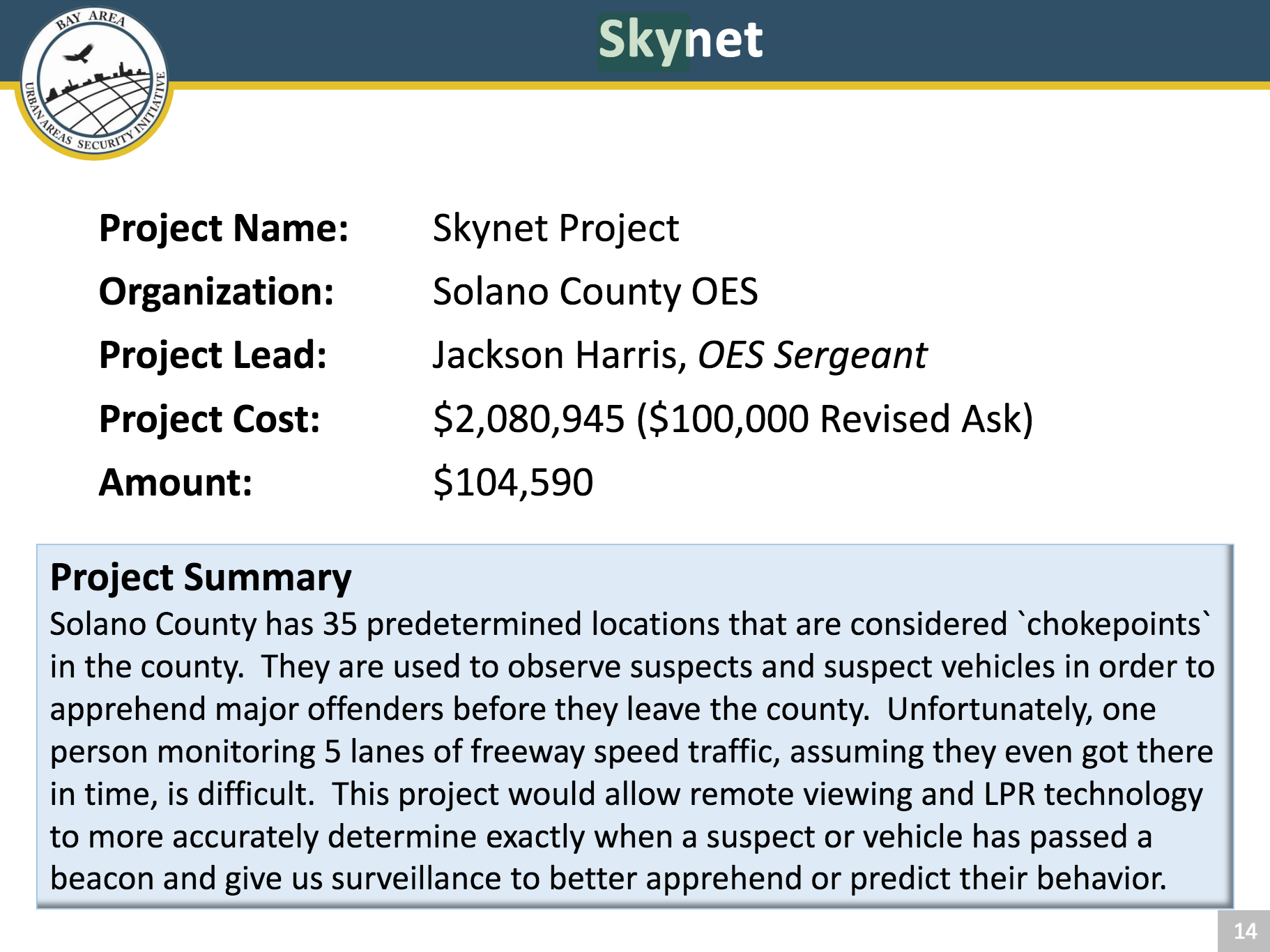 Project Skynet – The Center for Human Rights and Privacy